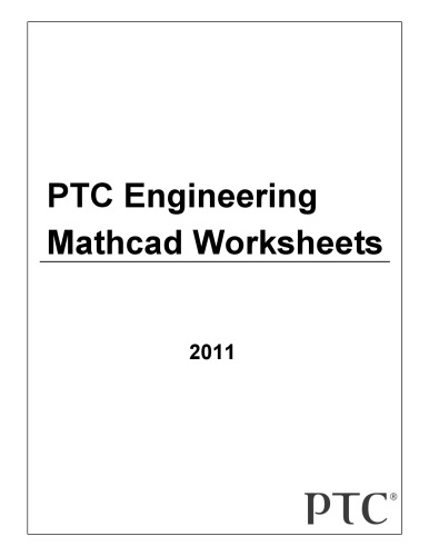 دانلود کتاب PTC Engineering Mathcad Worksheets