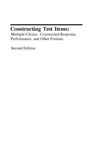 دانلود کتاب Constructing Test Items: Multiple-Choice, Constructed ...