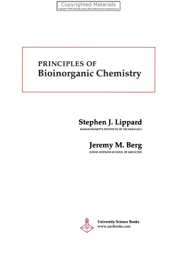 دانلود کتاب Principles of bioinorganic chemistry