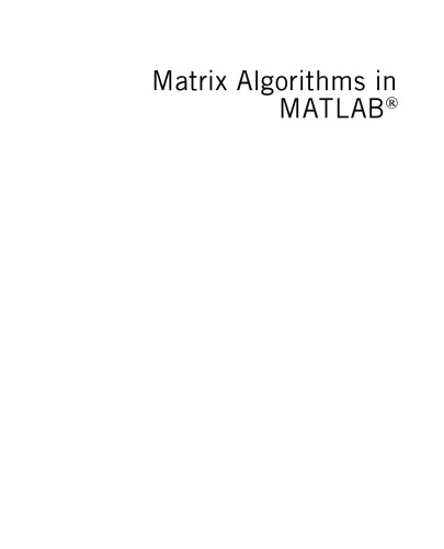 دانلود کتاب Matrix Algorithms In Matlab
