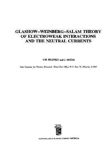دانلود کتاب Glashow-Weinberg-Salam theory of electroweak interactions ...