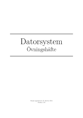دانلود کتاب Datorsystem : övningshäfte