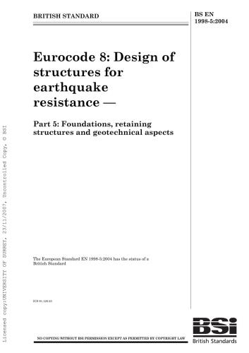 دانلود کتاب EN 1998-5: 2004 Eurocode 8: Design of structures for ...