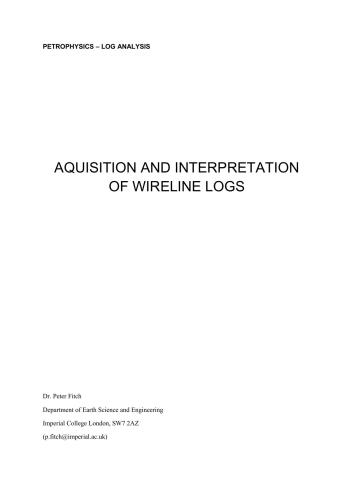 دانلود کتاب Acquisition and Interpretation of Wireline Logs