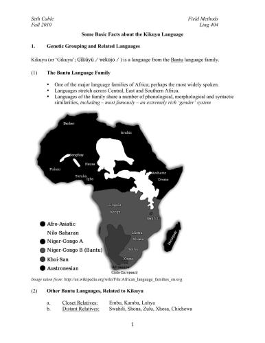 دانلود کتاب Some Basic Facts about the Kikuyu Language