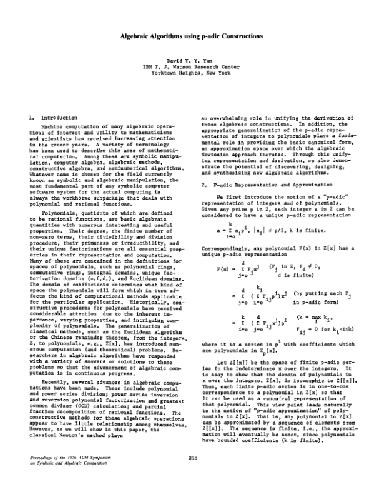 دانلود کتاب Algebraic algorithms using p-adic numbers