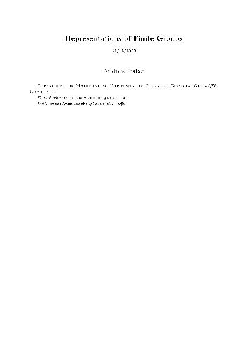 دانلود کتاب Representations of finite groups