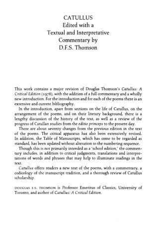 دانلود کتاب Catullus. Edited with a Textual and Interpretative Commentary