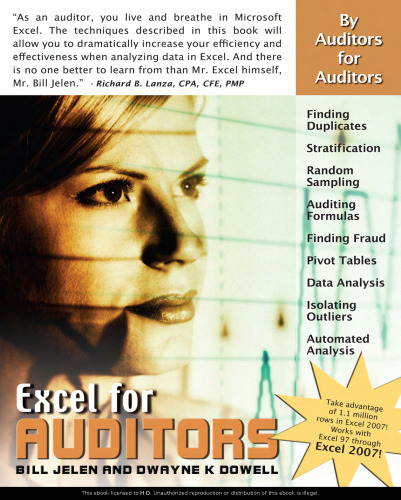 دانلود کتاب Excel For Auditors Audit Spreadsheets Using Excel 97 Through Excel 2007