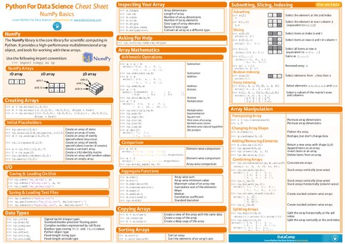دانلود کتاب DataCamp Numpy Cheat Sheet