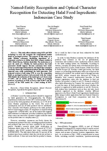 دانلود کتاب Named-Entity Recognition and Optical Character Recognition for Detecting Halal Food ...