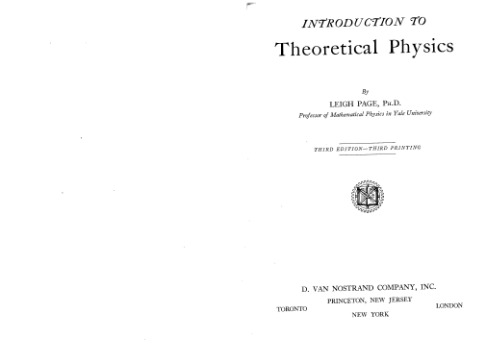 دانلود کتاب Introduction to theoretical physics