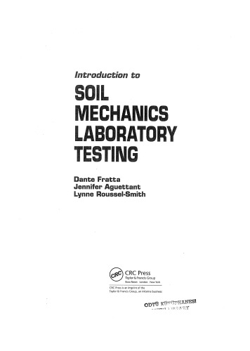 دانلود کتاب Introduction to Soil Mechanics Laboratory Testing