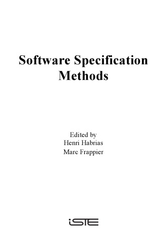 دانلود کتاب Software Specification Methods : an Overview Using a Case Study