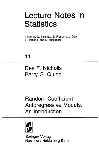 دانلود کتاب Random Coefficient Autoregressive Models An Introduction